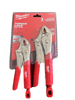 Milwaukee Torque Lock 2pc 7” & 10” Curved Jaw Locking Pliers With Grip ...