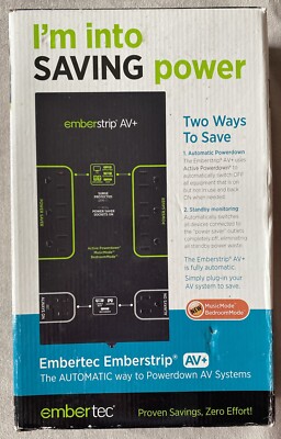 New Embertec Emberstrip AV+ EBUSAV-ET-08, Sensor, 8-Outlet, 2 APS Power Saving | eBay