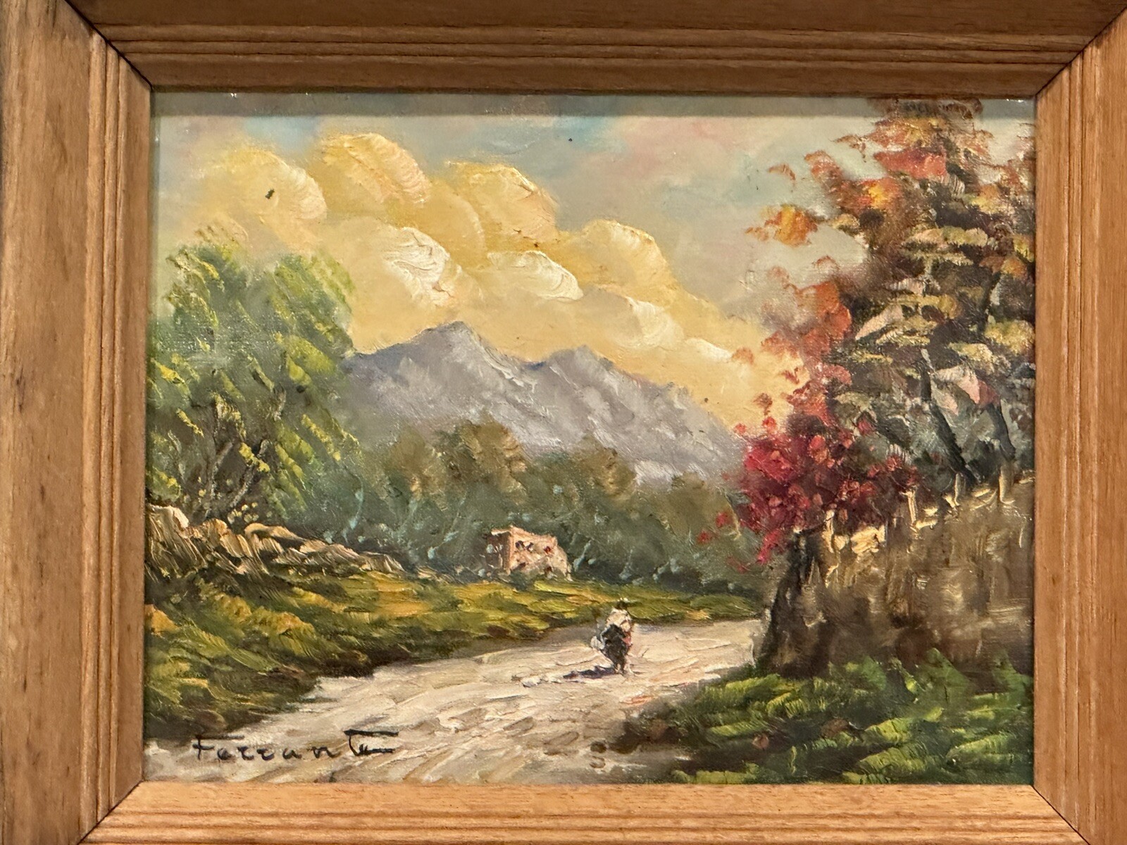 Antique c1940 Mountain Landscape Oil Painting signed Ferrante | eBay