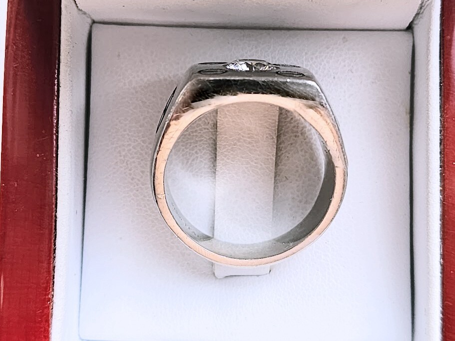 VINTAGE HIGH QUALITY DIAMOND PLATINUM MENS RING 10 38GR | eBay