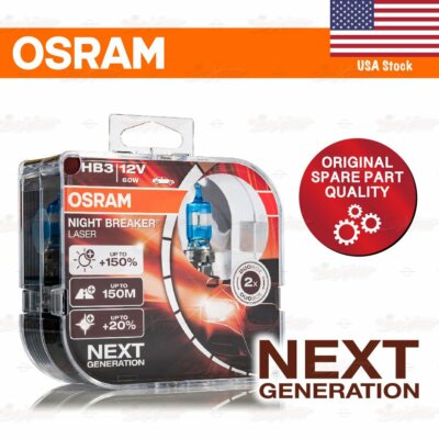 OSRAM NIGHT BREAKER LASER Headlight NEXT GEN Bulbs Duo HB3 +150% 60W ...