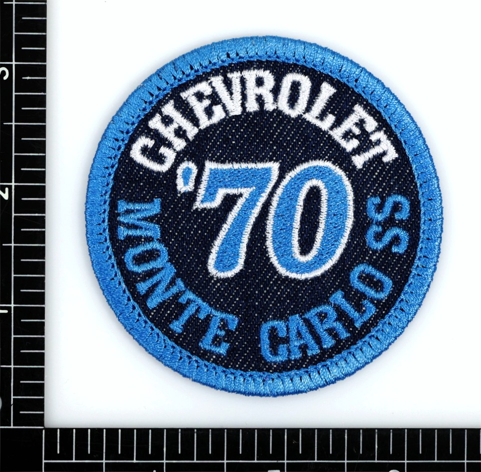 1970 Chevrolet Monte Carlo SS Embroidered Patch Black/Aqua Iron-On Sew ...