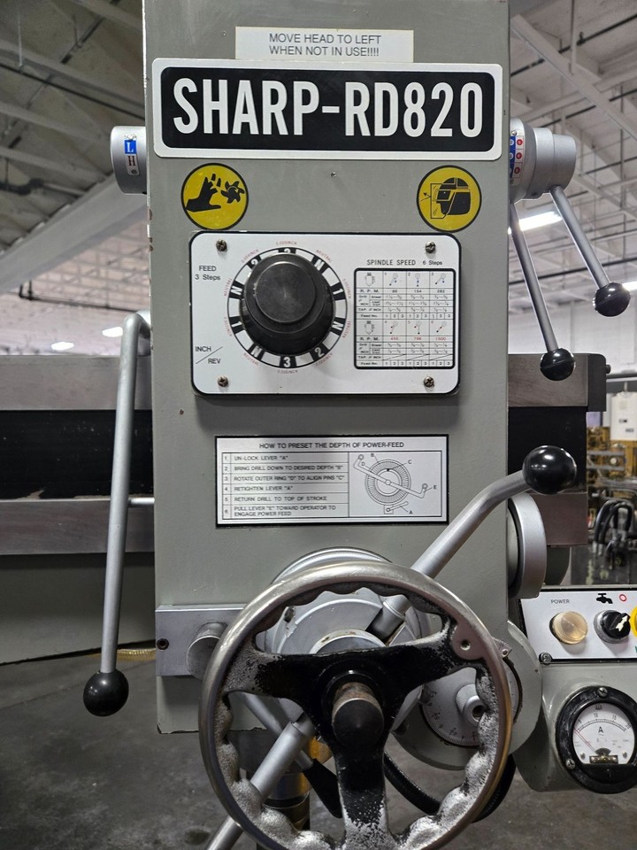 8" x 36" Sharp RD820 Radial Arm Drill w/Riser Block & Vice | eBay