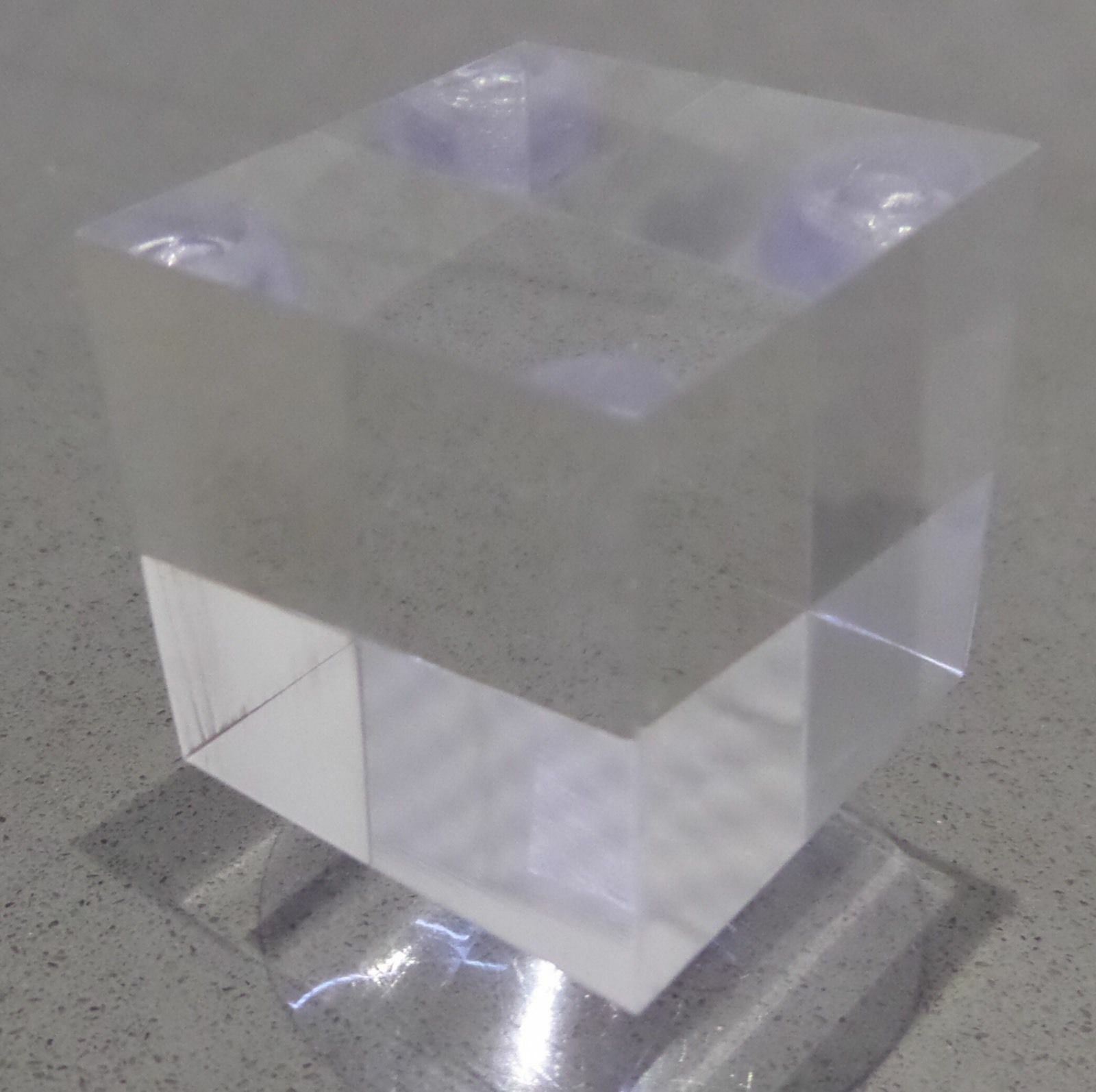 2 x 60mm Large Polished Clear Transparent Perspex Acrylic Cubes Blocks ...