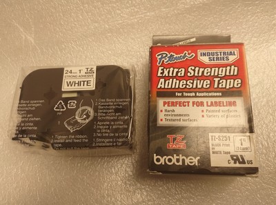 (1) GENUINE Brother TZ-S251 P-Touch Extra-Strength Tape 1" Black on ...