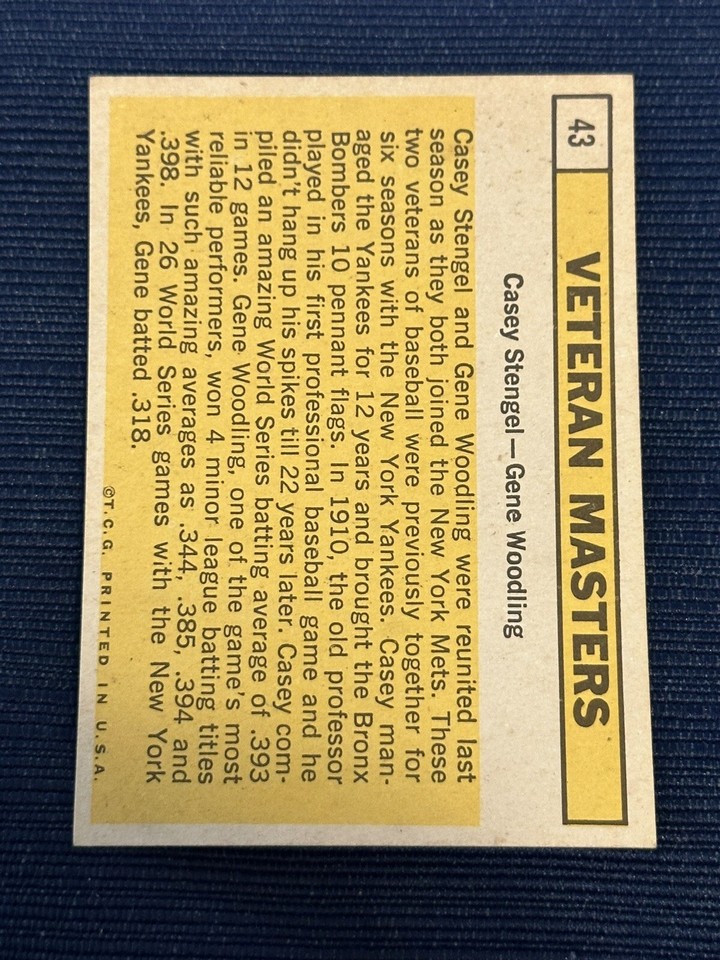 1963 Topps #43 C.Stengel/Woodling Mets | eBay