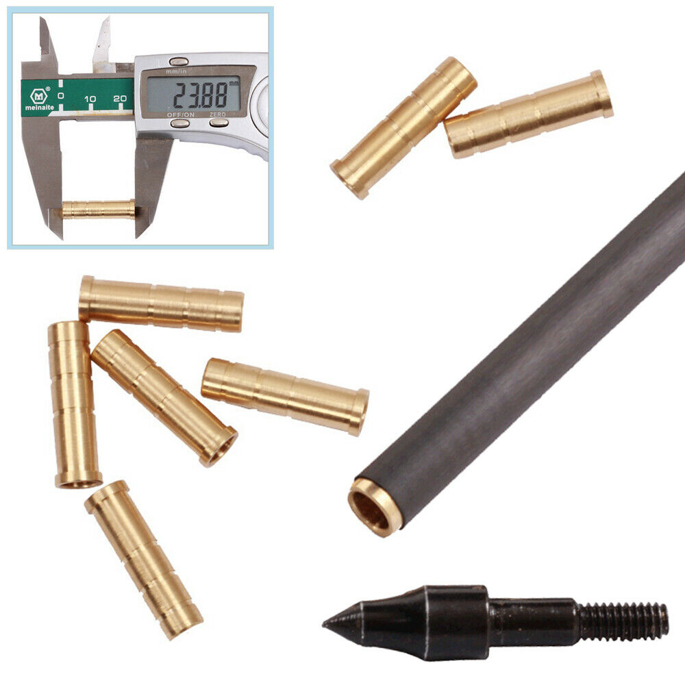 12pcs 50 Grain Heavy Weight Arrow Brass Inserts Base Archery ID6.2mm ...