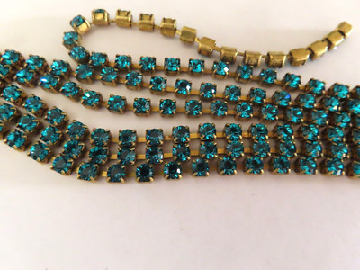 4.5 Feet Swarovski Rhinestone chain 32pp Blue Zircon/Brass. | eBay
