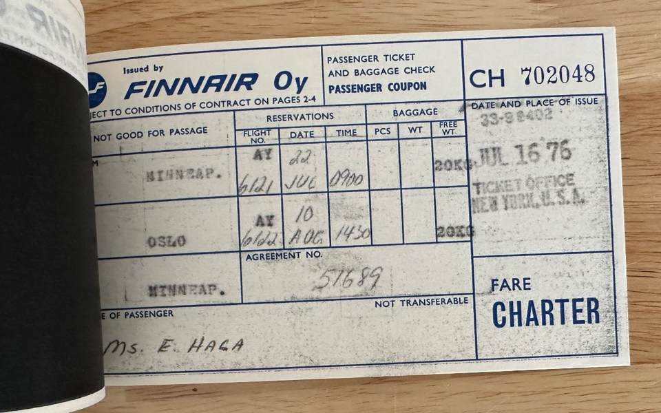 FINNAIR Airlines- 1976 vintage airline ticket folder | eBay