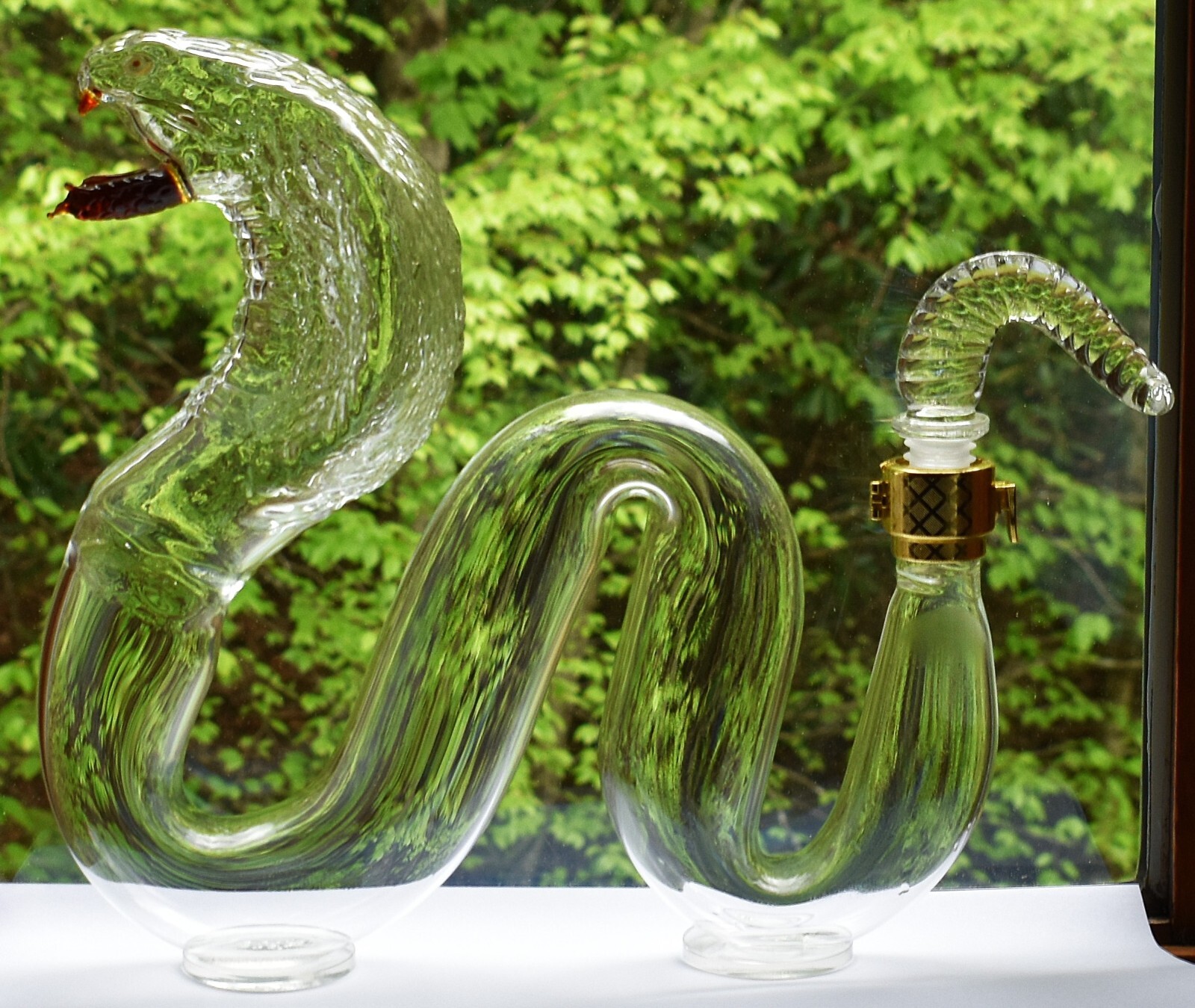 Snake Cobra Whisky Decanter Bottle Glass Sculptured Art Glass 1000 ML ...