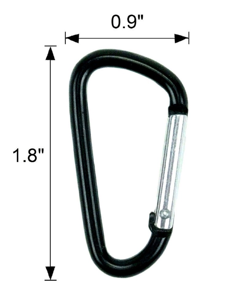 10/200 PCS Aluminum Carabiner D Shape Spring Clip Snap Key Hook ...