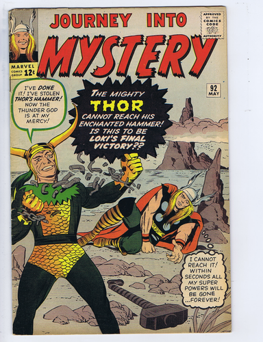 Journey into Mystery #92 Marvel 1963 The Day Loki Stole Thor's Magic ...
