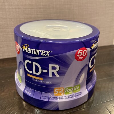 Memorex CD-R 50 Pack 52X 700Mb 80 Min Brand New Factory Sealed Discs | eBay