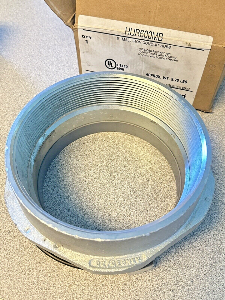 NEW Appleton HUB-600MB 6 Inch Threaded Conduit Hub with Locknut Dust ...
