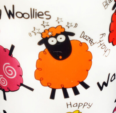 Wacky Woollies Anthropomorphic Sheep Irish Porcelain Coffee Mug Cup ...