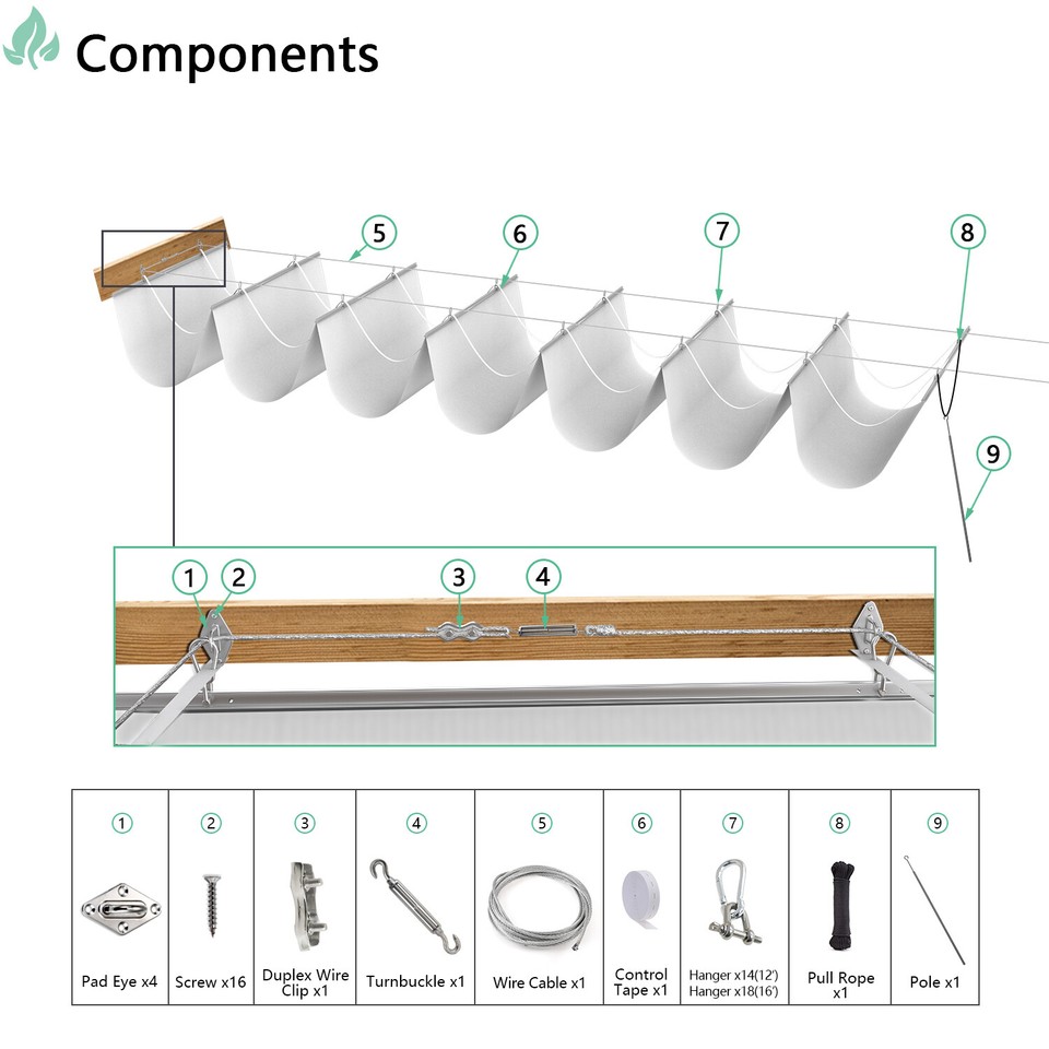 Waterproof Retractable Pergola Canopy Awning w/Steel Wire Patio Outdoor ...