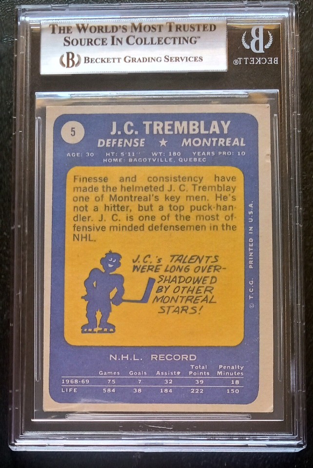 J.C. TREMBLAY AUTOGRAPHED 1969-70 O-PEE-CHEE MONTREAL CANADIENS CARD | eBay