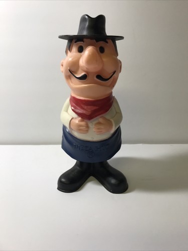 Pizza Hut Pete Coin Bank Plastic Character Mascot Bottom Plate Intact ...