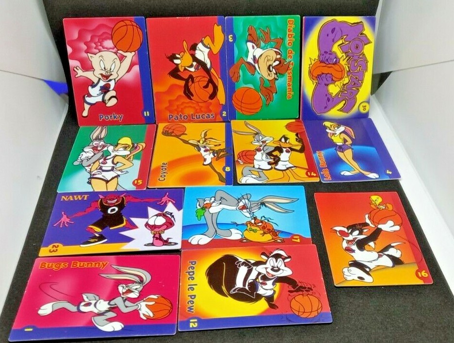 LOTE DE TARJETAS CARD SPACE JAM 1996 MICHAEL JORDAN DANONE CROMOS ...