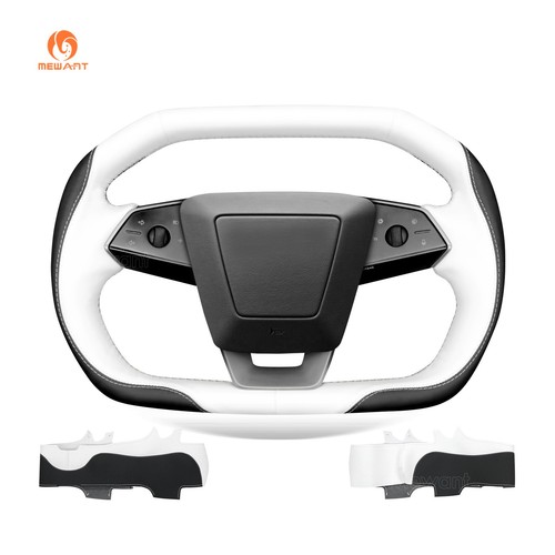 MEWANT DIY Hand Stitch Steering Wheel Cover Wrap for Tesla Cybertruck ...
