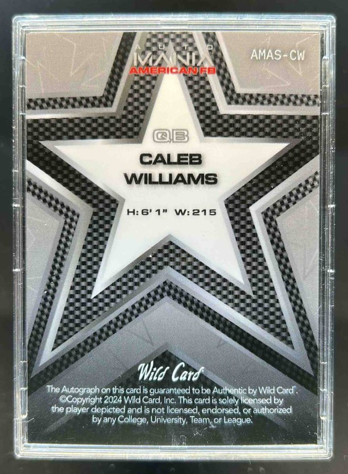 2024 Wild Card Automania Caleb Williams Star Rainbow Americana Auto #4/5 | eBay
