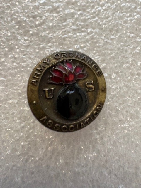 WWI US Army Ordnance Corps Lapel Pin w/Ruby Colored Stone | eBay