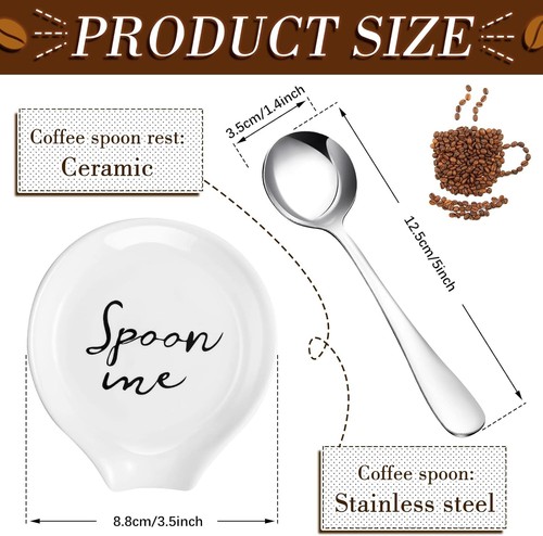 4 Pieces Coffee Spoon Rest and Small Teaspoon Holder Ceramic [picture ...