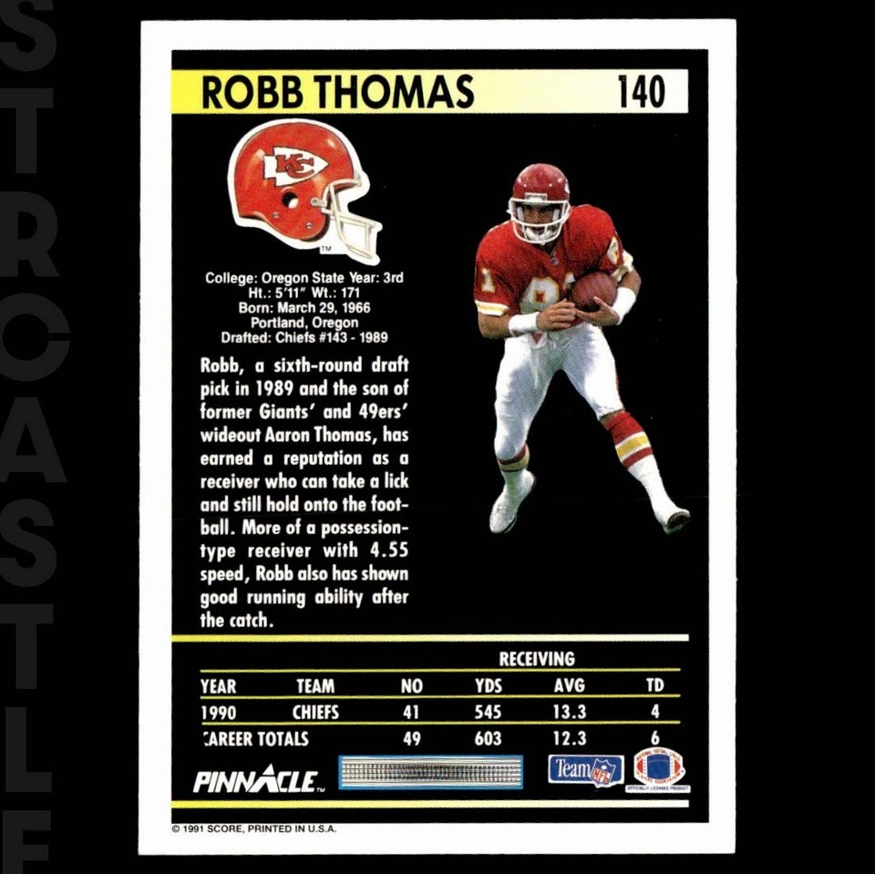 Robb Thomas 1991 Pinnacle #140 Kansas City Chiefs 🏈 Football Card | eBay