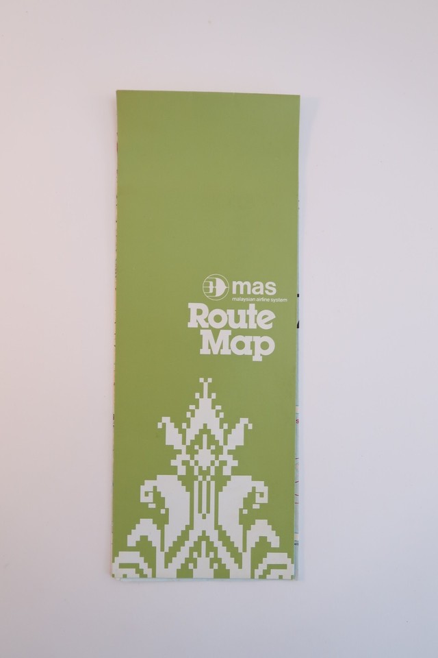 MAS Malaysian Airline System Route Map Vintage Travel Large Fold Out ...