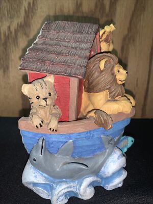 Vintage 1994 FIGI Graphics Noah's Ark BookEnds Set Of 2 San Diego Baby ...