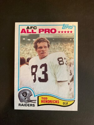 Ted Hendricks 1982 Topps Football Card #190 - Oakland Raiders Hall of ...