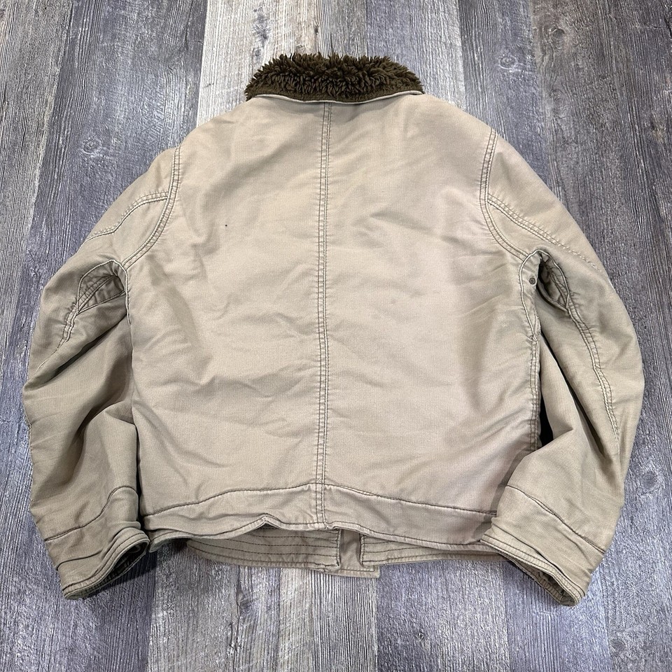 VTG Abercrombie & Fitch Adirondack Jacket Womens L Military Faux Fur ...