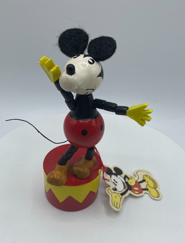 Vintage Walt Disney Mickey Mouse Push Up Puppet with Tag Schylling Toys ...
