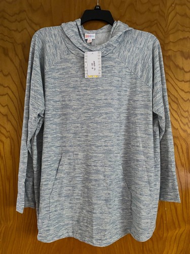 LULAROE Amber Long Sleeve Hoodie - 3X 3XL - Light Blue & White Space ...