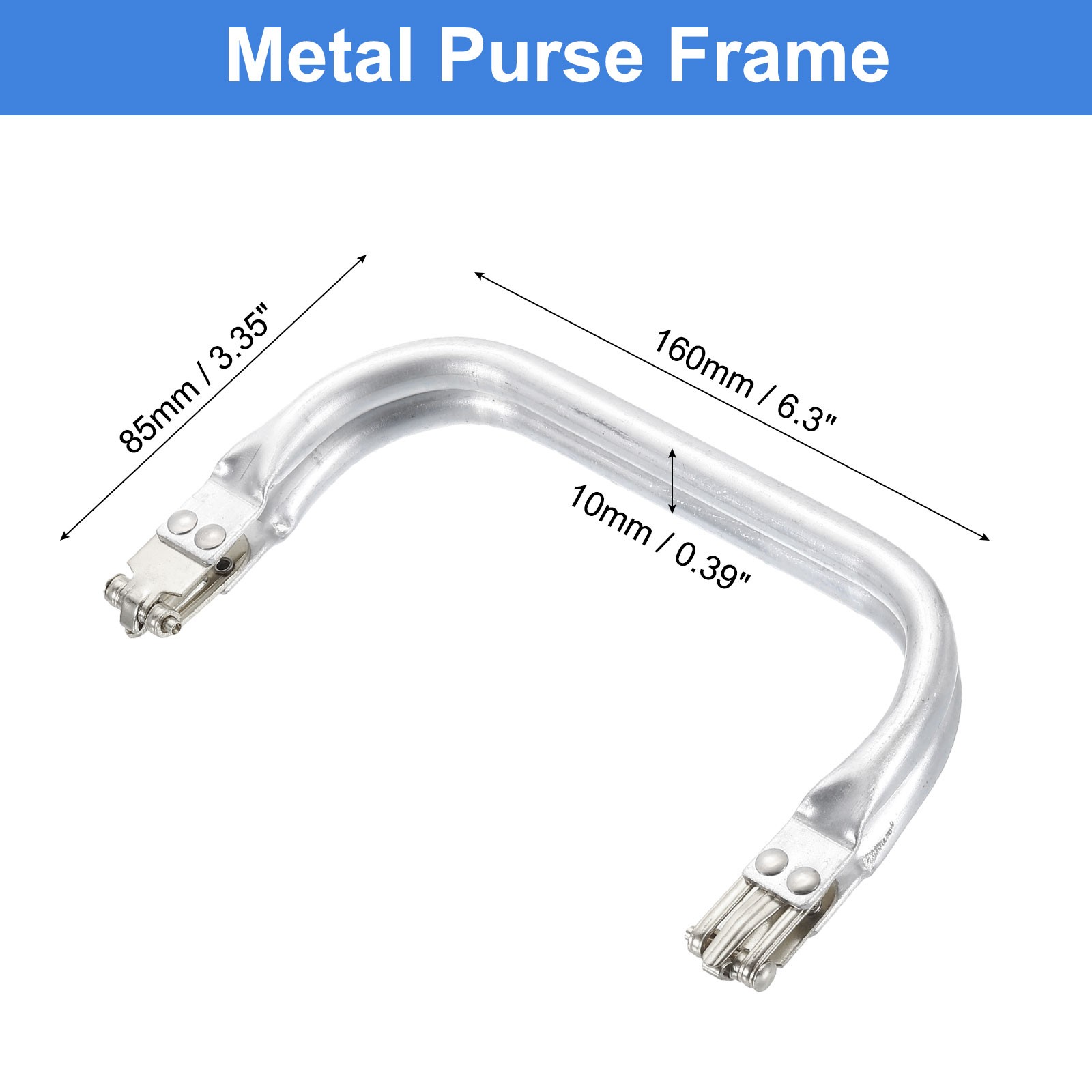 Metal Purse Frame 6 IN, 2 Pcs Rectangle Frame Kiss Lock, Bag Frame ...