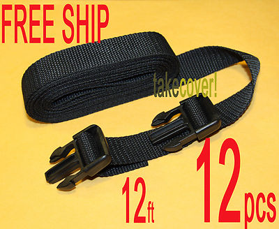 12x BOAT COVER TIE DOWN STRAP KIT 1" x 12' w/ 2 MALE ENDS ALL PURPOSE ...