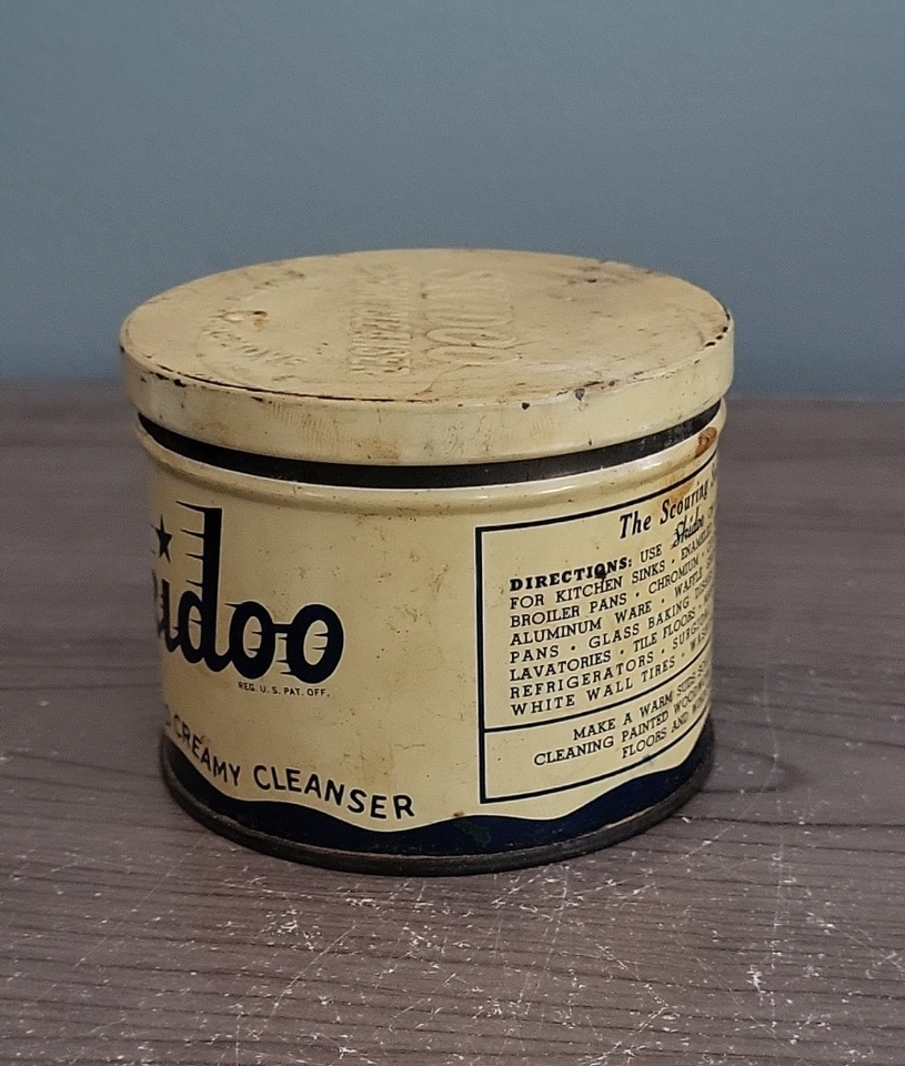 Vintage Skidoo Household Creamy Cleanser Tin Can Advertising 1938 ...