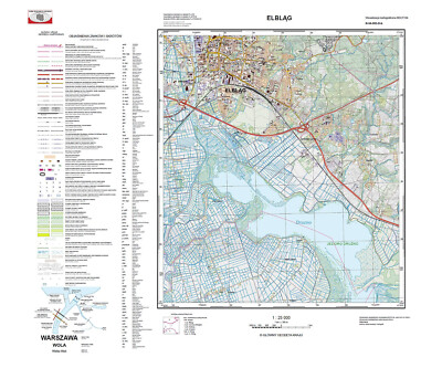 Official Polish Topographic Map - Elblag - Elbing - Poland - 1:25,000 ...