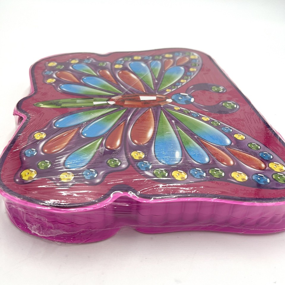 New Sealed Y2K Vtg RoseArt 78 Piece Pink Butterfly Storage Case Super ...