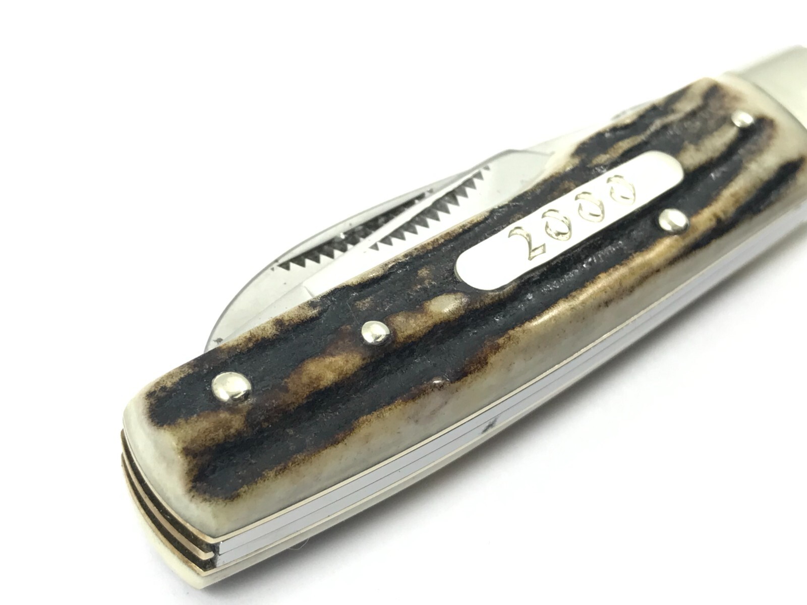 057/100 Fight'n Rooster Gunstock Whittler STAG 2000 Y2K ICC Knife 9657 ...