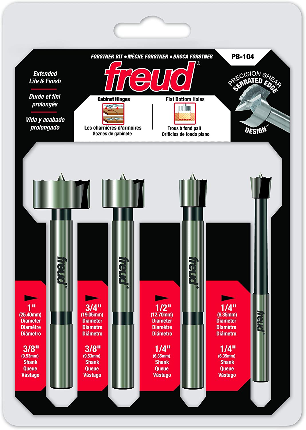Freud 4 Pcs. Precision Shear Forstner Bit Set (PB-104) | eBay