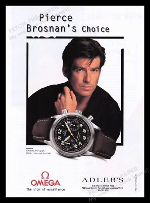 Omega 1990s Print Advertisement Ad 1998 Pierce Brosnan Watch | eBay