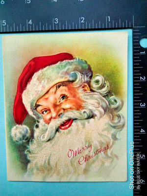 vintage greeting card Santa Claus famous artist studios trademark ...