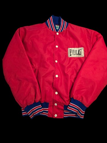 Vintage Everlast Boxing Full Snap Button Gym Mens Bomber Jacket Medium ...