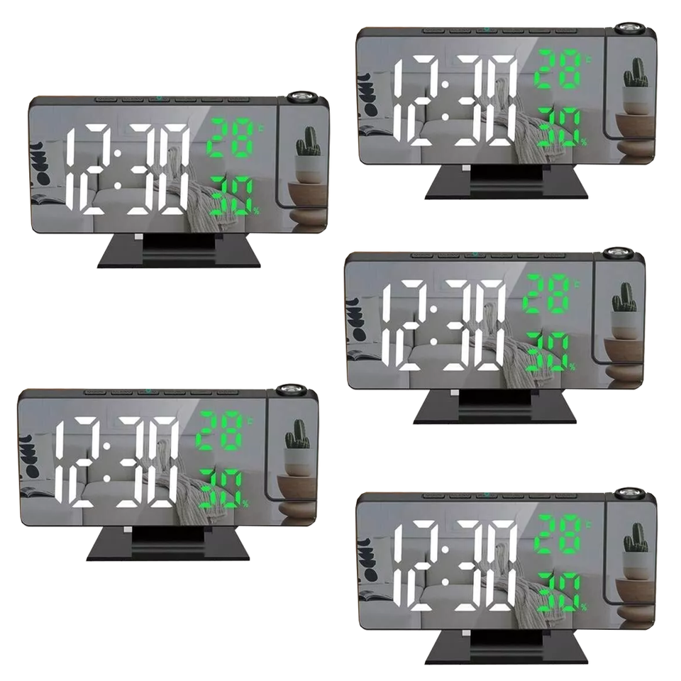 7.8" LED Digital Projector Projection Snooze Dual Alarm Clock Timer ...