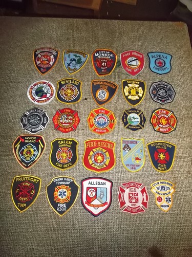 Group Of New Michigan Fire Department Patches~MI~25 Pcs~Mich~No ...