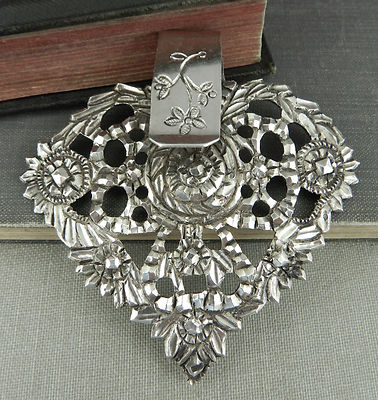 Artisan Handmade 925 Sterling Silver Flower Scarf Slide Clip | eBay