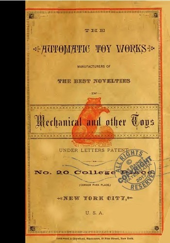 1882 Automaton CATALOG Automatic Toy Works NYC Mechanical Figures ...