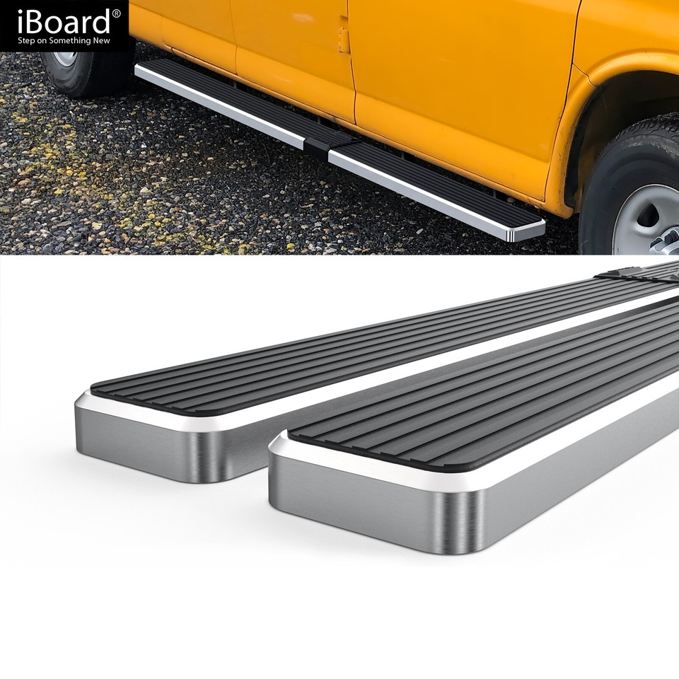 APS Running Board Step 6in Steel Polished Fit Chevy Express GMC Savana ...