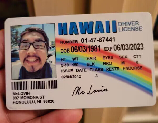 🌈🤓 McLovin ID CARD Movie Superbad Mc Lovin with "HOLOGRAM" 🌈🤓 | eBay